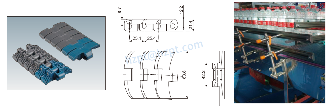 China Flat Top Chain for Flush Grid Magnetflex 1050 and for Magnetflex ...