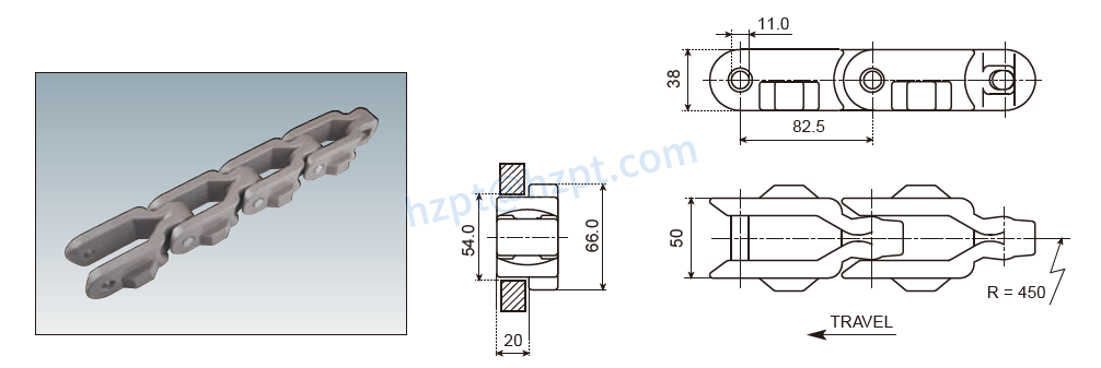 China Plastic Chain CC600 Case Conveyor Chains 600TAB 600-C 600TAB-C ...