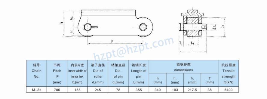 China Large-pitch Heavy Duty Loading Chains M-A1 , Manufacturer ...
