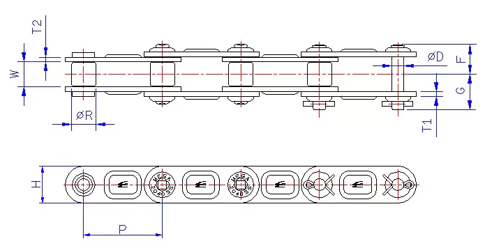 China Double Pitch Mega Chain 2040SS 2050SS 2060SS 2080SS ...