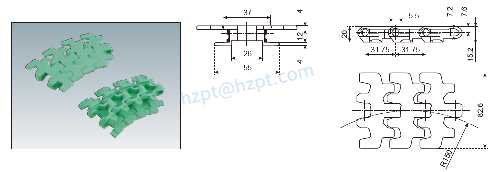 China Plastic Conveyor Chain F54 RT114 N826-R150 NP11000 , Manufacturer ...