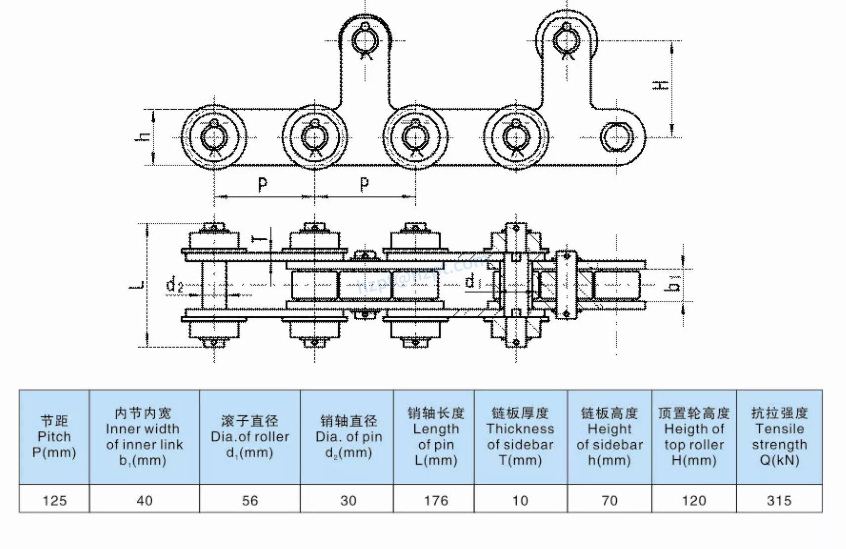 China Cold Bed Chain Pitch 125 , Manufacturer, Supplier, factory ...