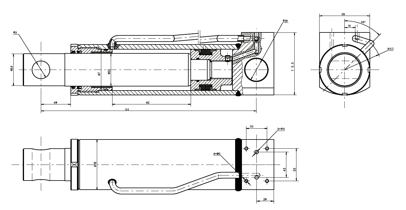 China HCYY11112027 Behind Cylinder For Frame Support For Truck Cranes ...